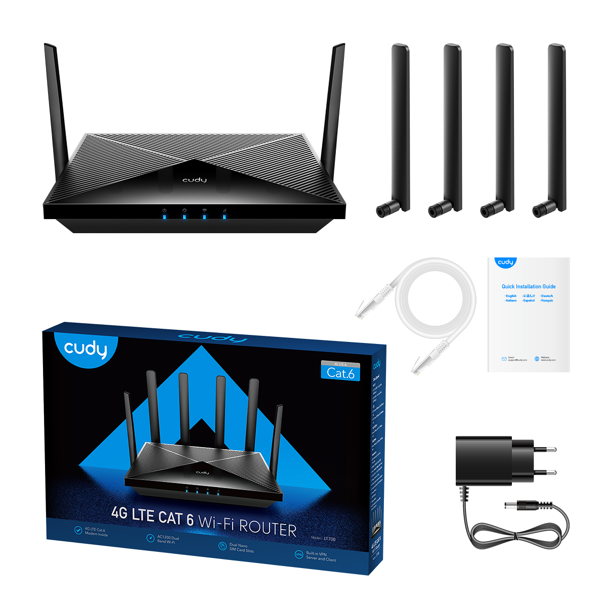 CUDY AC1200 WI-FI 4G (LTE CAT6) ROUTER | Hama